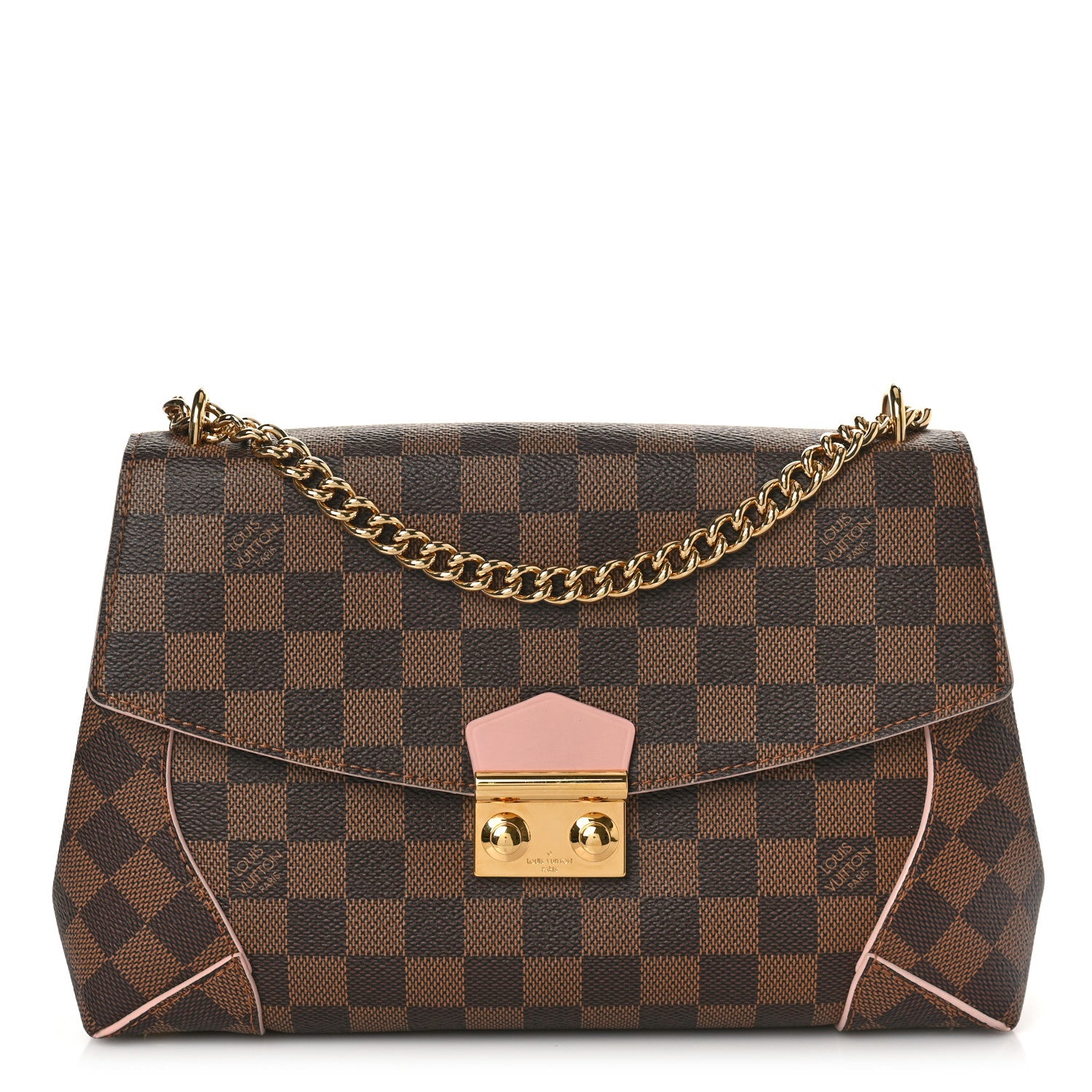 Louis Vuitton Damier Ebene Caissa Clutch Rose Ballerine 1402962 ...