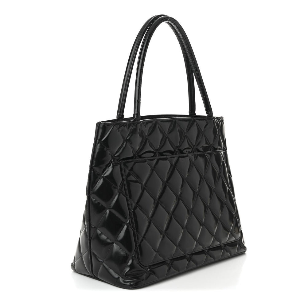 Chanel Patent Medallion Tote Black 1767589 – FASHIONPHILE