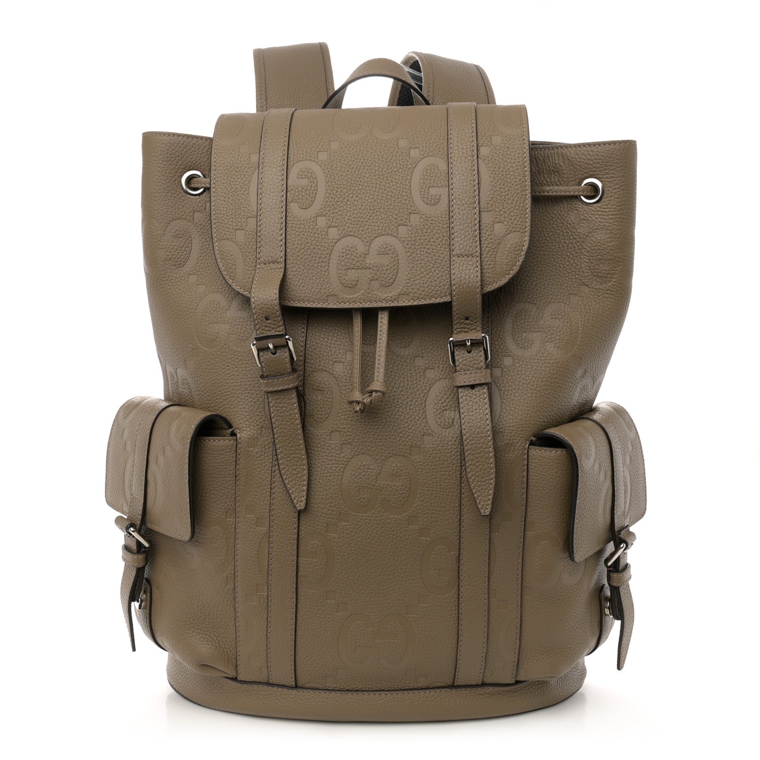 Gucci Piuma Calfskin Jumbo GG Embossed Double Buckle Backpack Good ...