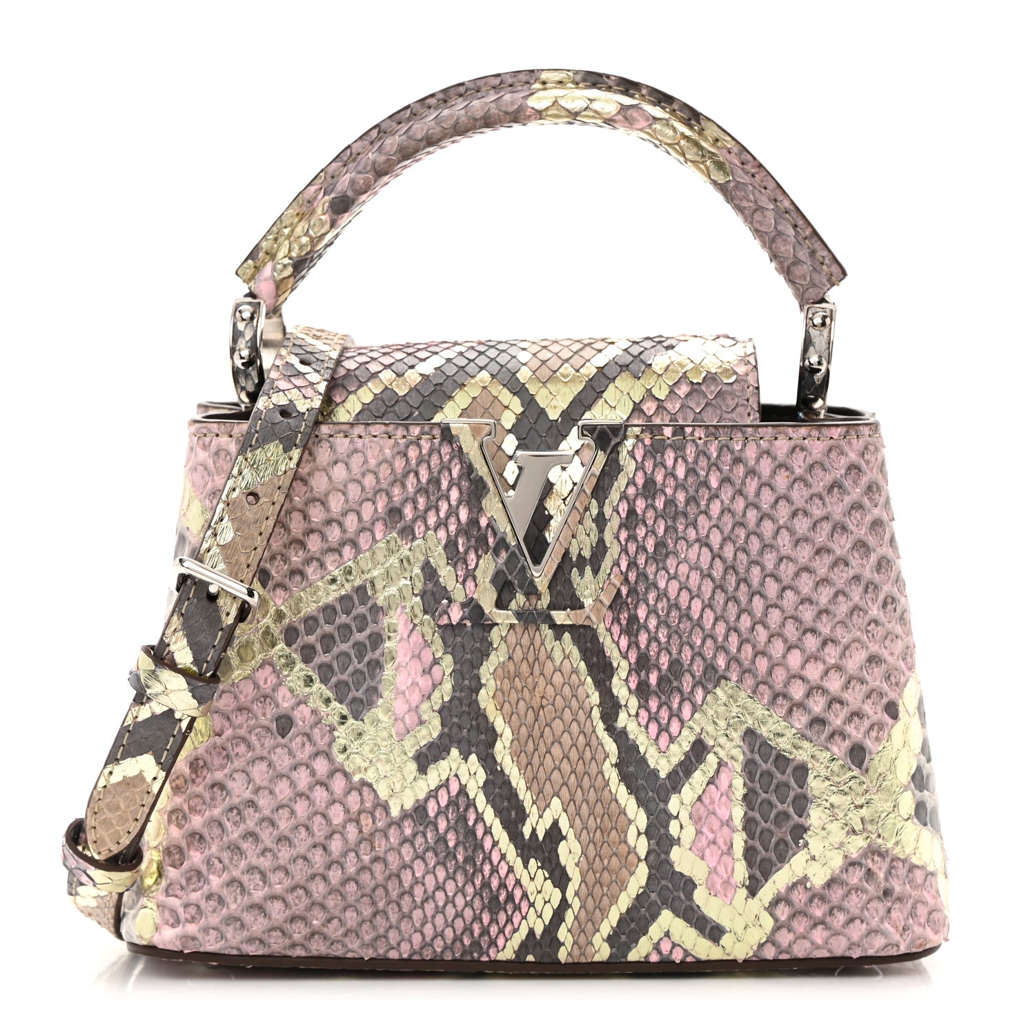 Louis Vuitton Metallic Snakeskin Capucines Mini Dore 1318124 – FASHIONPHILE
