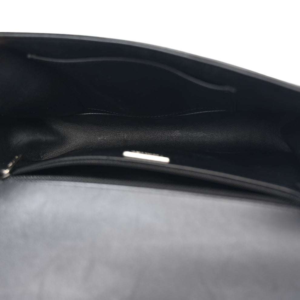 Chanel Patent Calfskin Snakeskin New Medium Boy Flap Black Silver ...