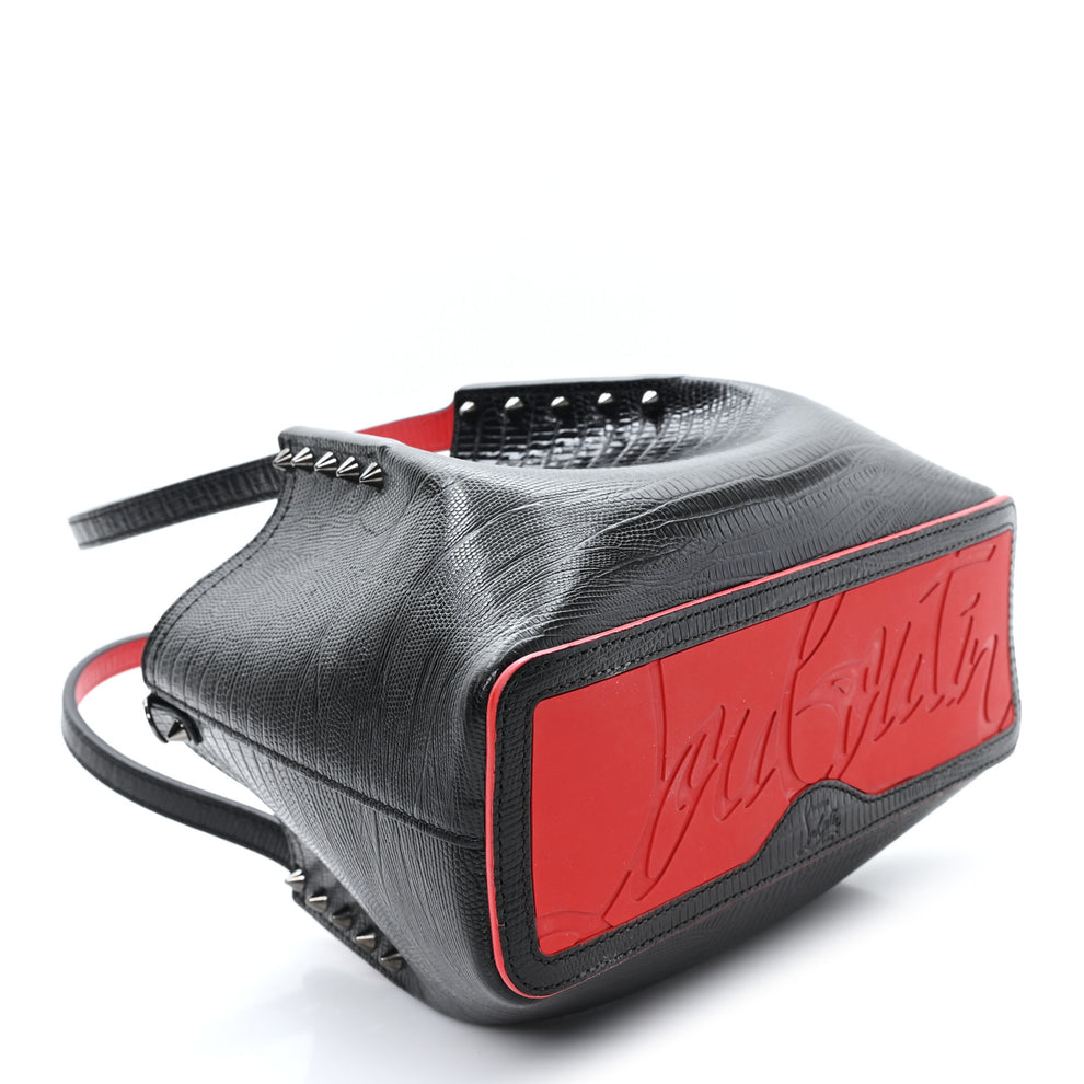 Christian Louboutin Crocodile Embossed Calfskin Spiked Mini Cabarock ...