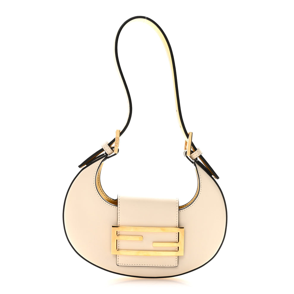 Fendi Vitello King Mini Cookie Hobo Bag White Ice 1813894 – FASHIONPHILE