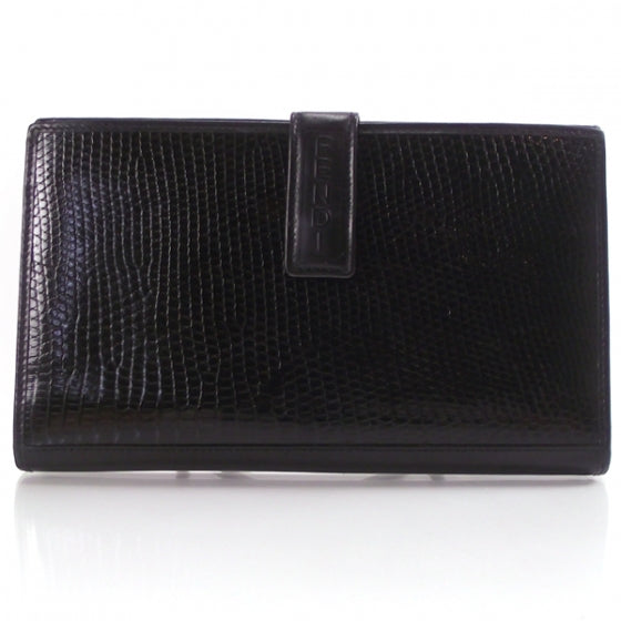 Fendi Lizard Kiss Lock Wallet Notebook 11449 – FASHIONPHILE