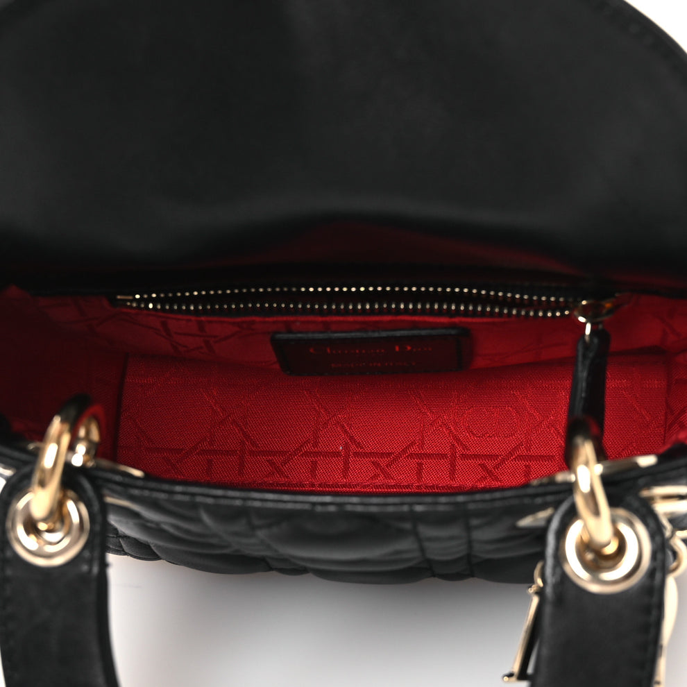 Christian Dior Lambskin Cannage Mini Lady Dior Black 1836575 – FASHIONPHILE