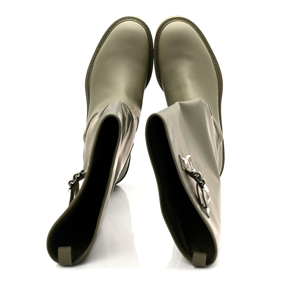 Louis Vuitton Rubber Calfskin Territory Flat High Boots 41 Khaki ...