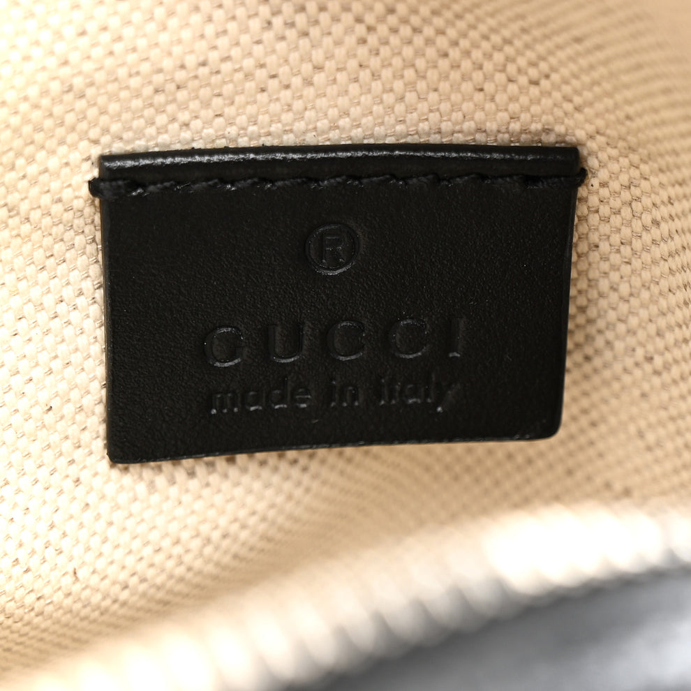 Gucci Calfskin GG Tennis Embossed Mini Double Zip Messenger Bag Black ...