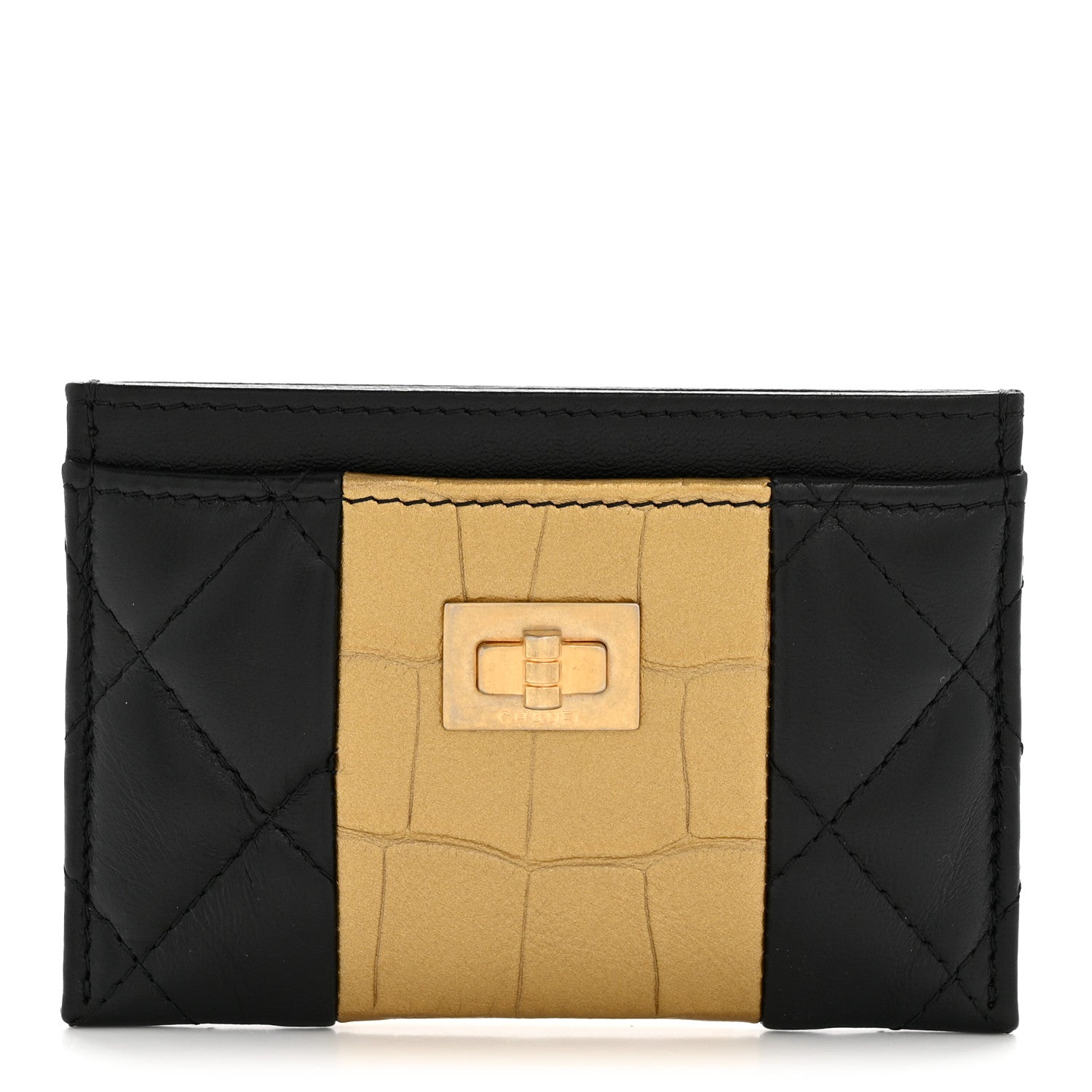 Chanel Lambskin Metallic Calfskin Crocodile Embossed 2.55 Reissue Card ...