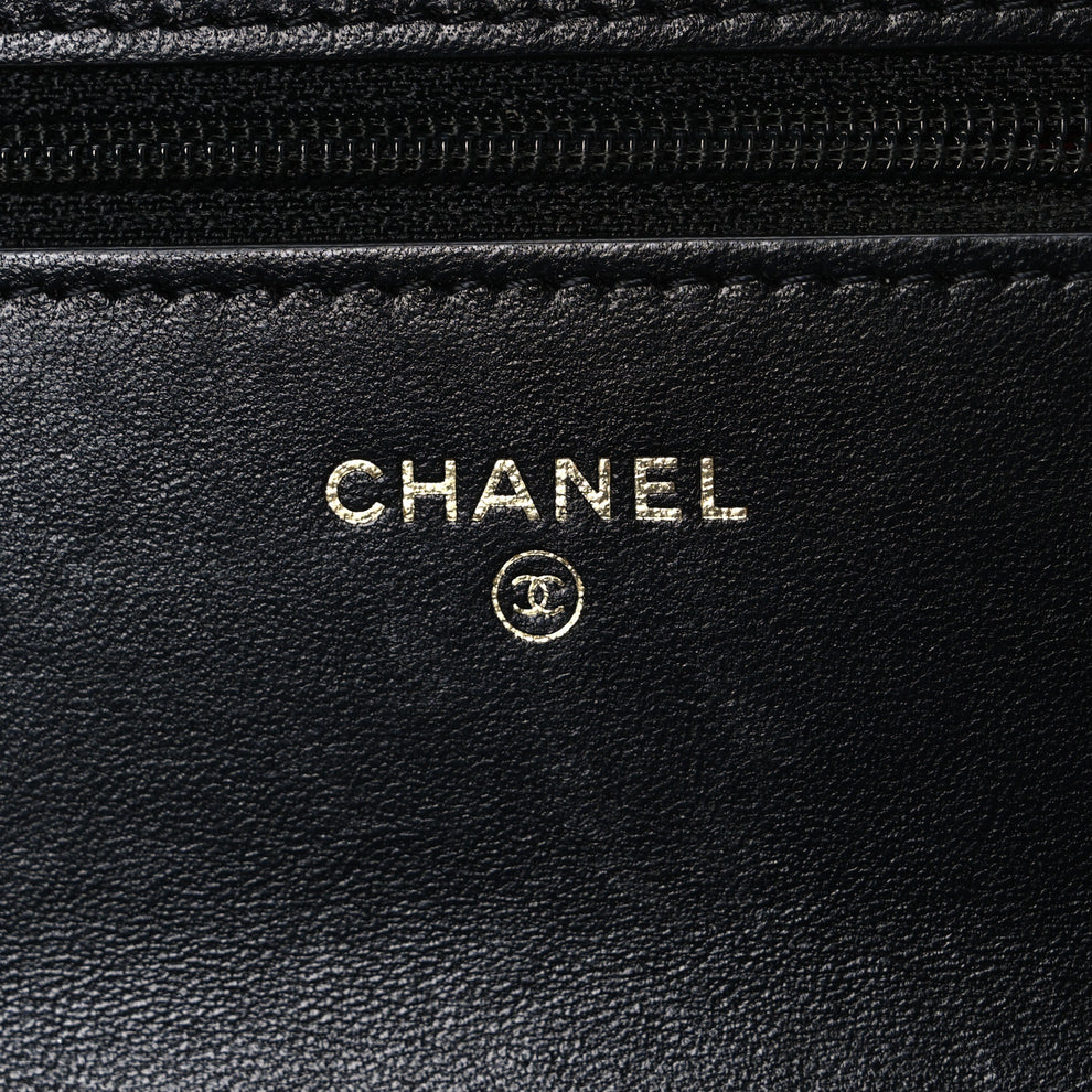 Chanel Lambskin Quilted Chanel 19 Wallet On Chain WOC Black 1849698 ...