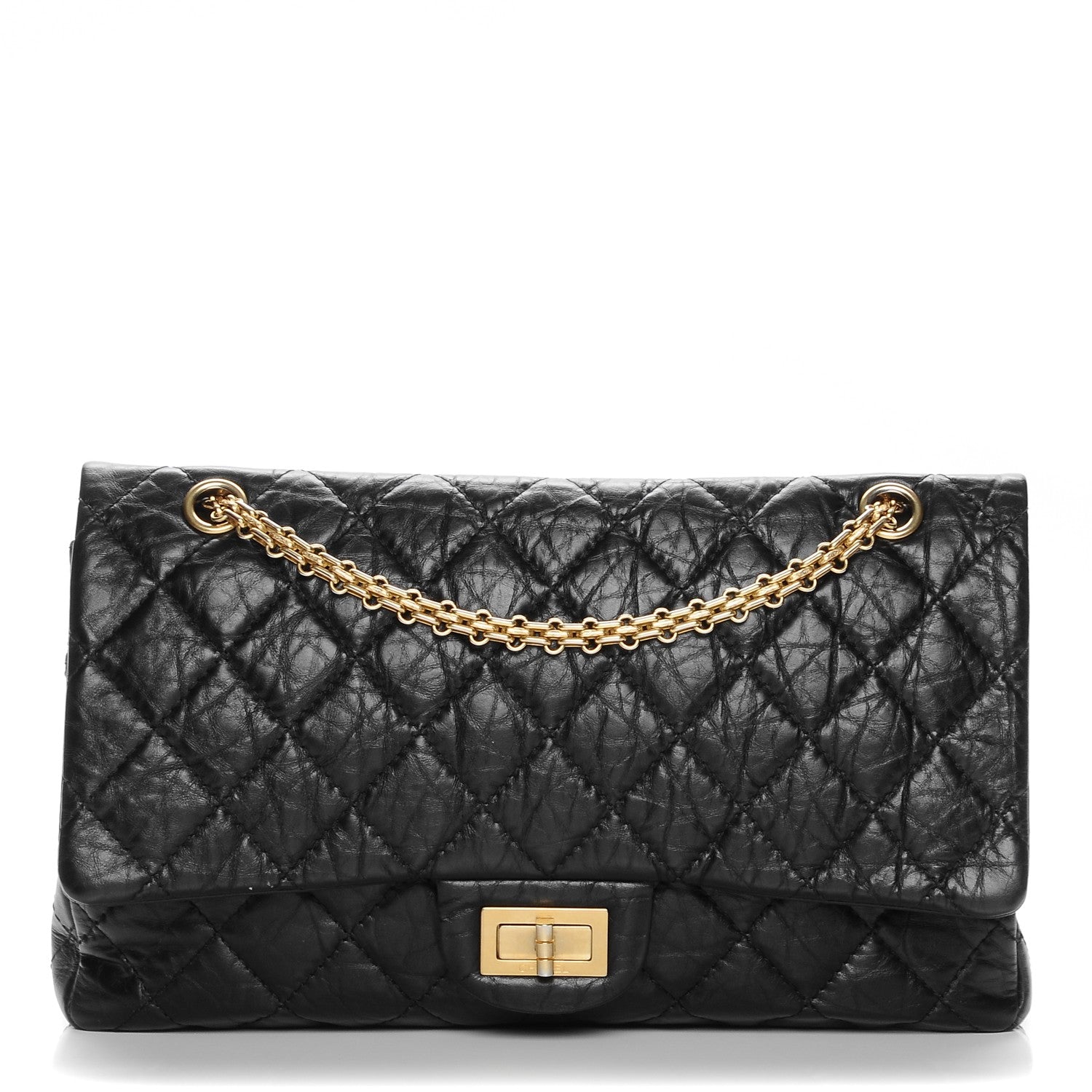 Chanel Aged Calfskin Quilted 2.55 Reissue 227 Flap Black 196614 ...