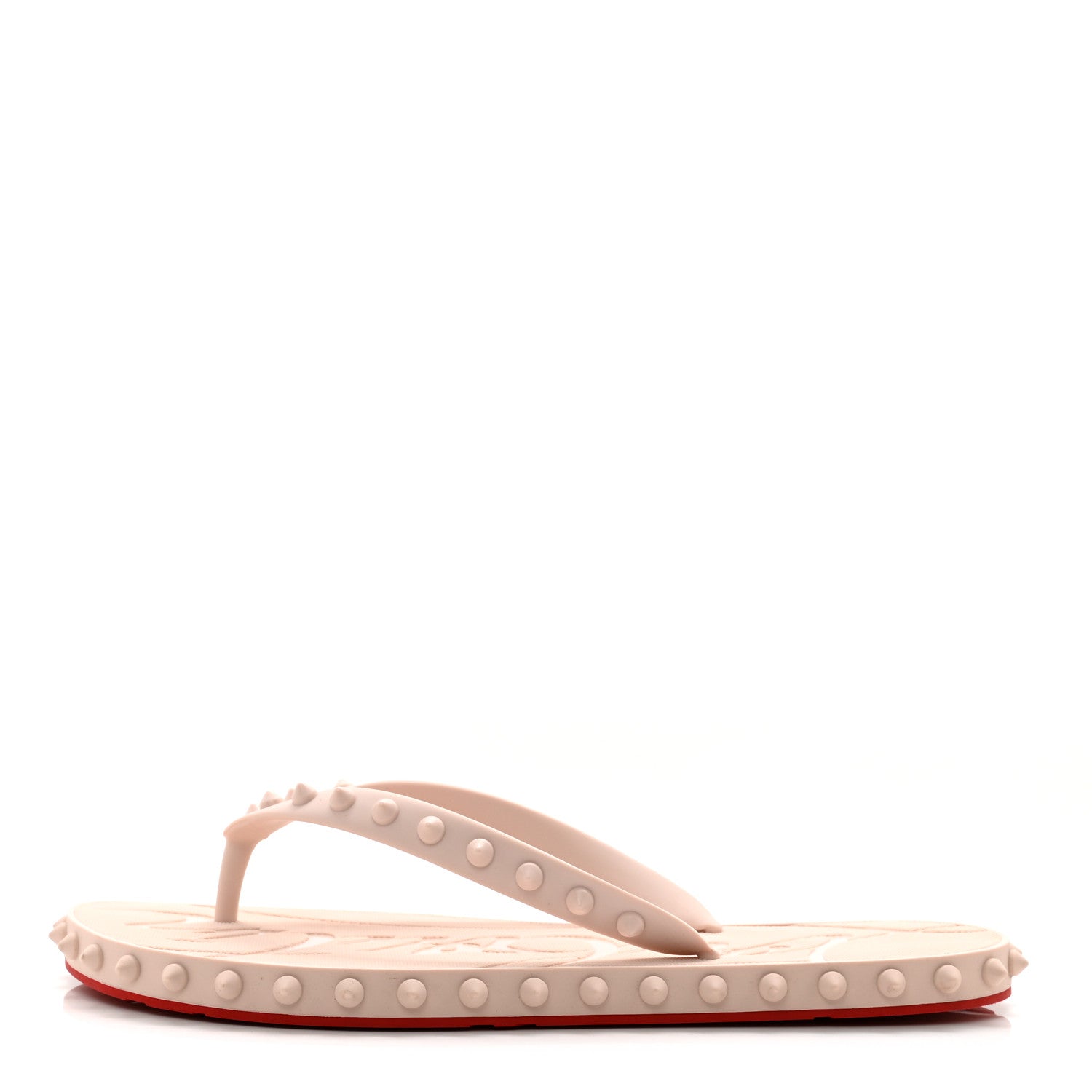 Christian Louboutin Rubber Spike Super Loubi Flip Flop Sandals 39 Leche ...