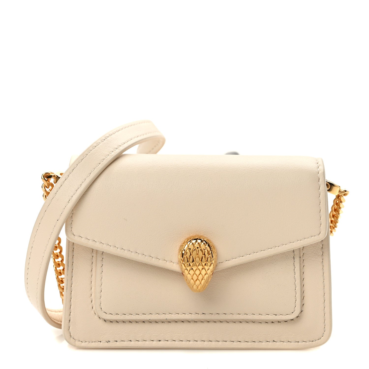Bulgari Calfskin Serpenti Forever Micro Bag Ivory 1480951 – FASHIONPHILE
