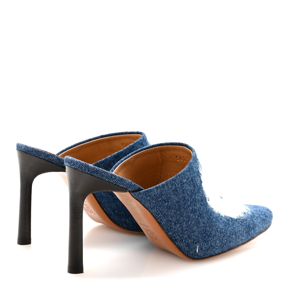 Loewe Ripped Denim 90 Mules Washed Denim 1802516 – FASHIONPHILE