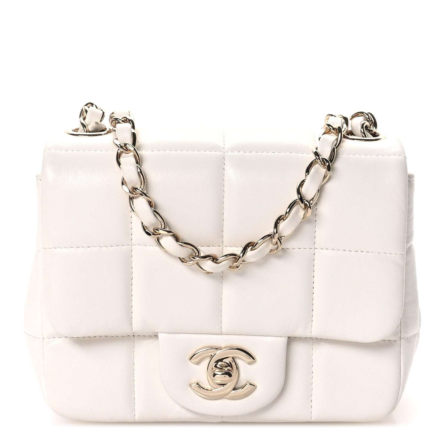 Chanel Lambskin Resin Crystal Square Quilted Monacoco Mini Square Flap ...