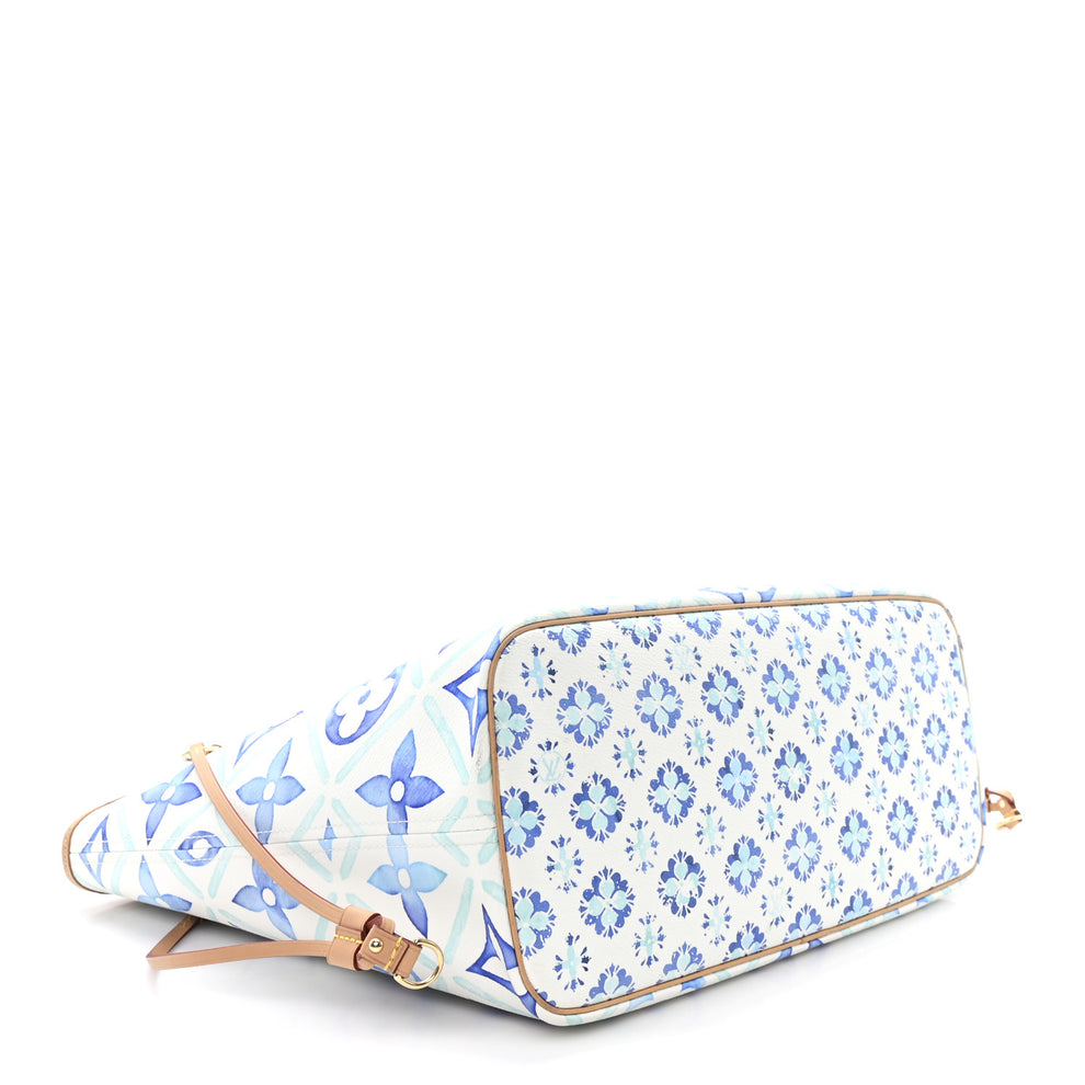 Louis Vuitton Monogram Tiles By The Pool 2.0 Neverfull MM Lagoon Blue ...