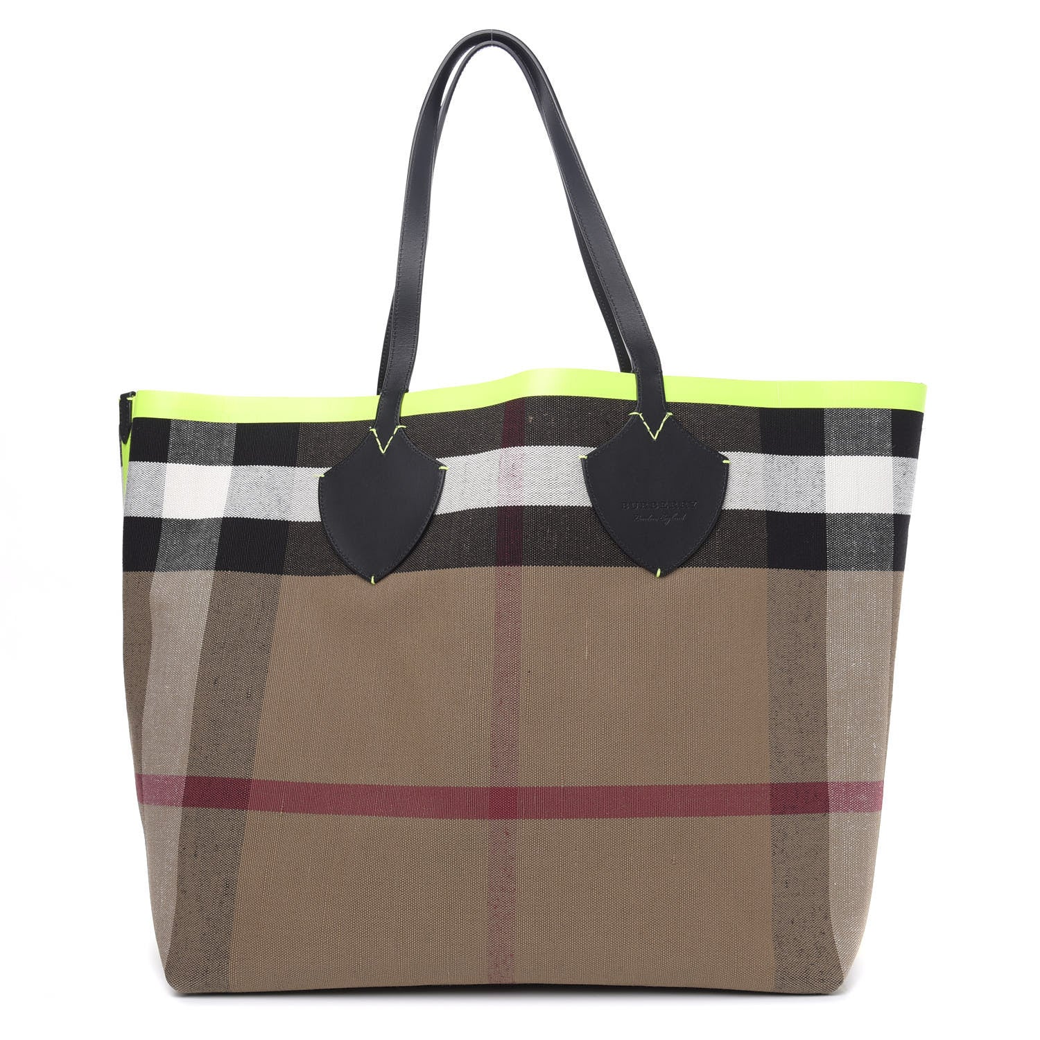 Burberry Canvas Mega Check Extra Large The Giant Reversible Tote Black ...