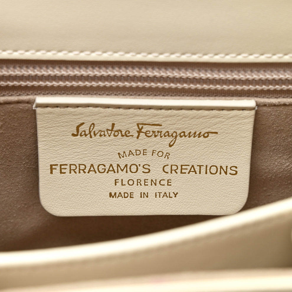 Salvatore Ferragamo Brushed Off Calfskin Small Iconic Top Handle Bag ...