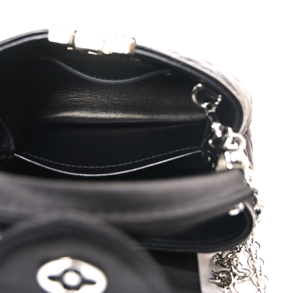 Louis Vuitton Satin Quilted Flower Crystal Mini Capucines Black 1771417 ...