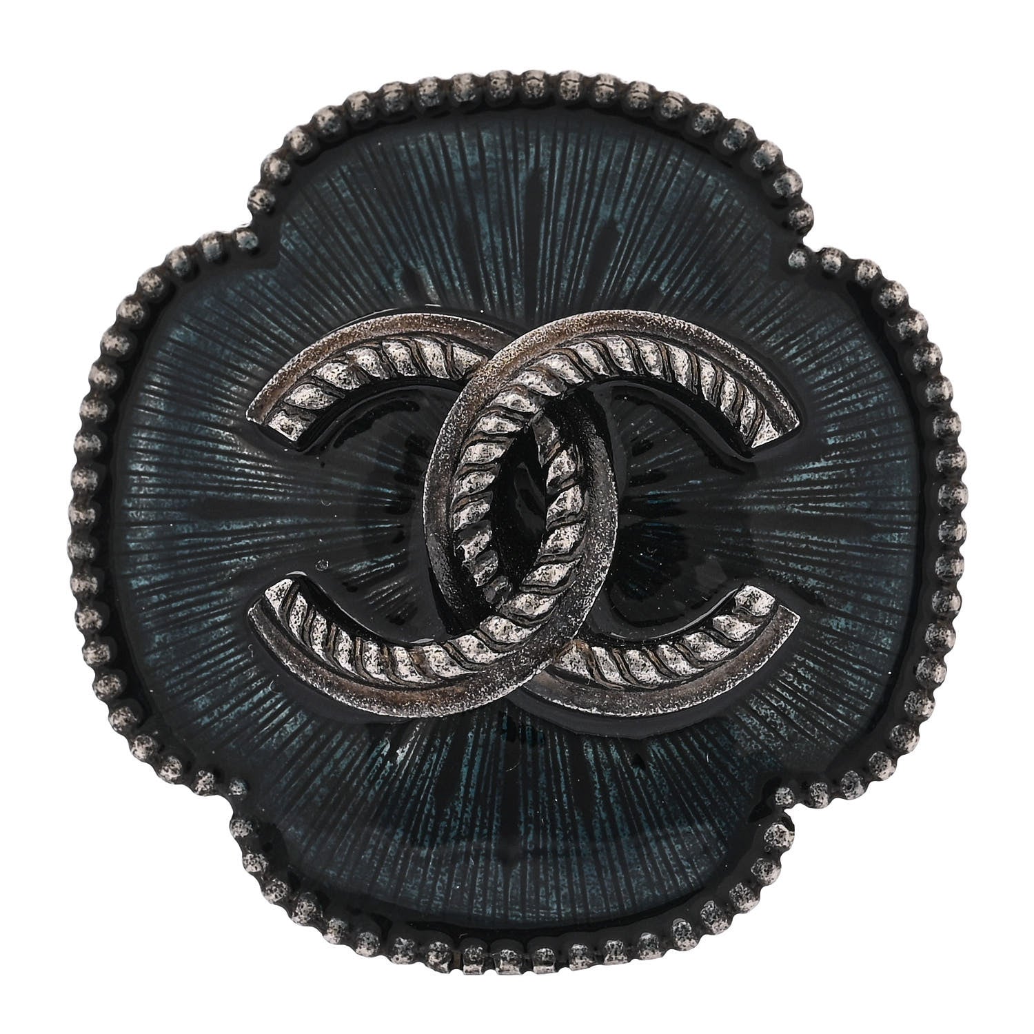 Chanel Ruthenium Enamel CC Brooch Silver Blue 1443376 – FASHIONPHILE