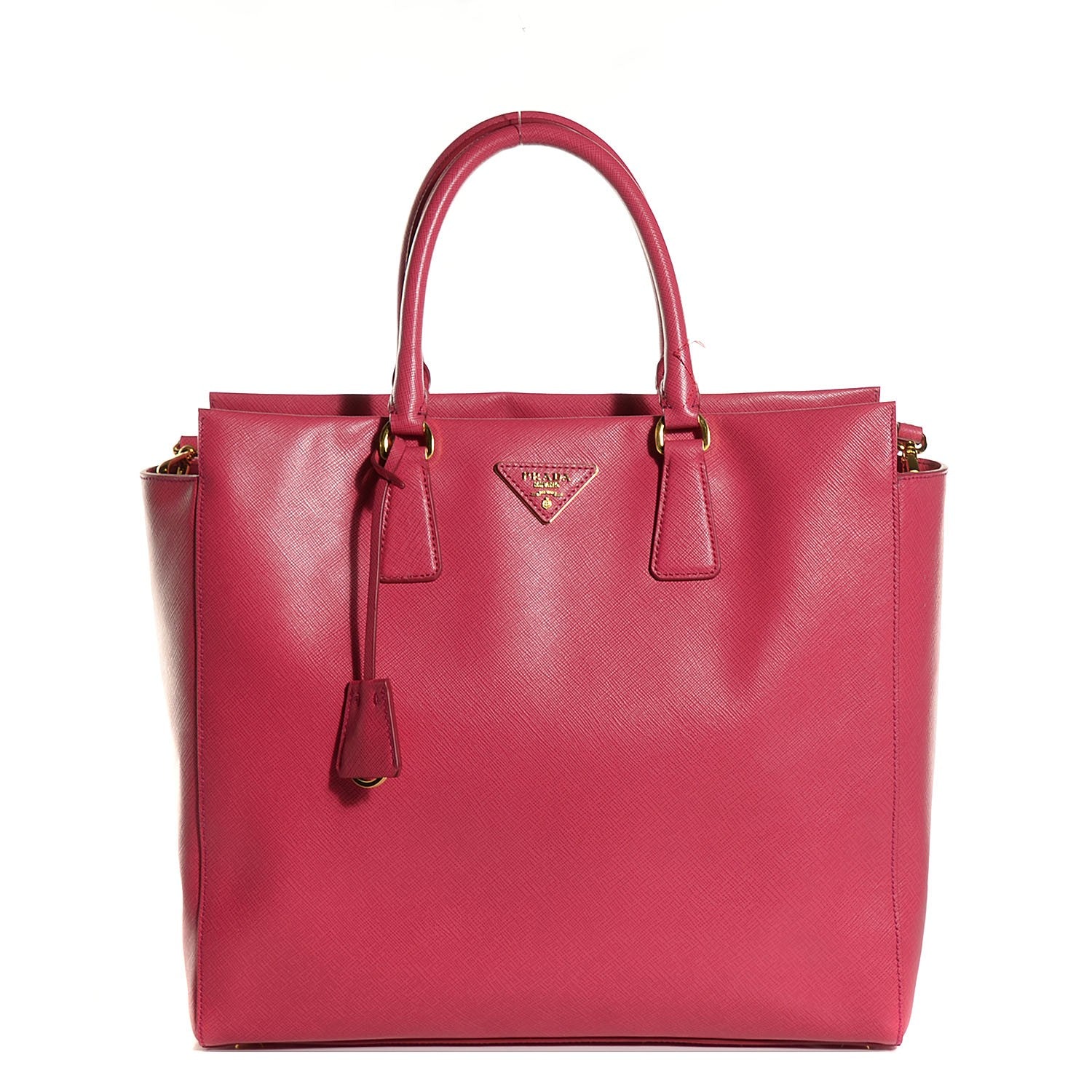 Prada Saffiano Lux Double Handle Shopping Tote Peonia 106359 – FASHIONPHILE