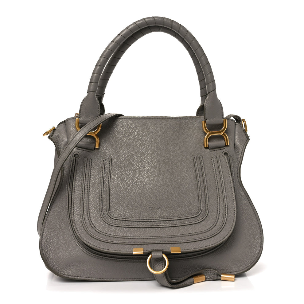 Chloe Calfskin Small Marcie Satchel Cashmere Grey 1840485 – FASHIONPHILE