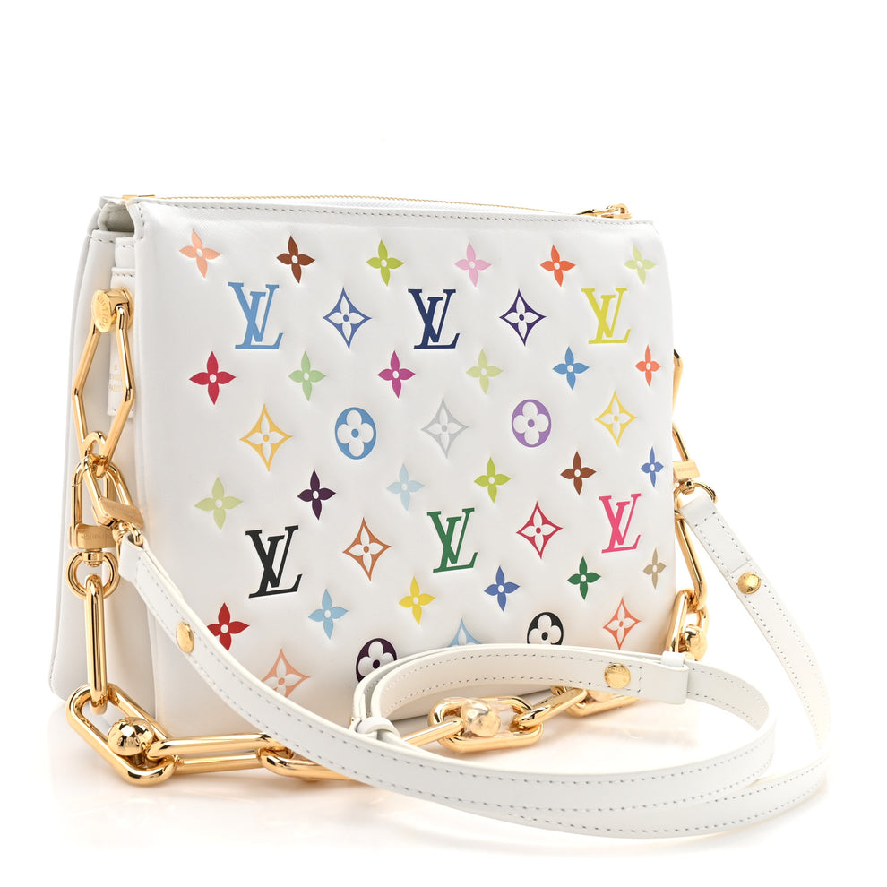 Louis Vuitton LV x TM Lambskin Embossed Monogram Coussin PM White ...