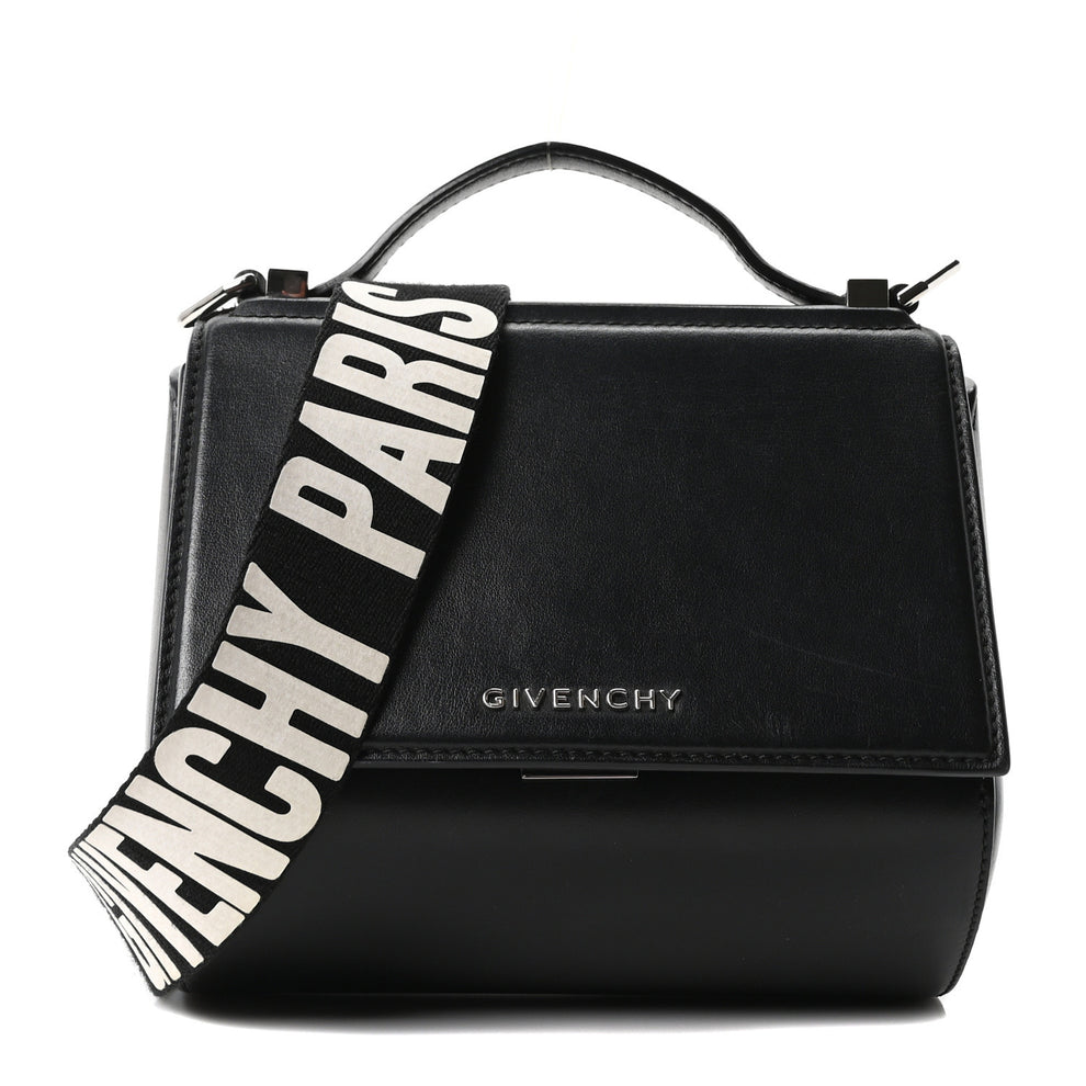 Givenchy Calfskin Mini Pandora Box Logo Strap Crossbody Bag Black ...
