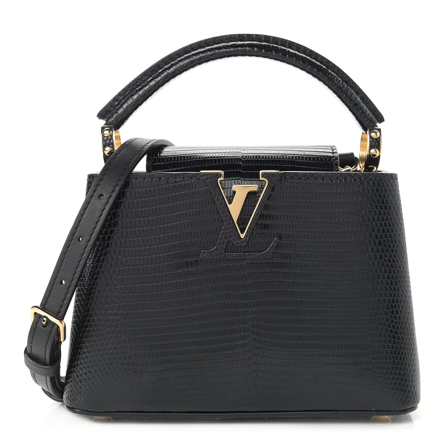 Louis Vuitton Lizard Capucines Mini Black 894044 – FASHIONPHILE