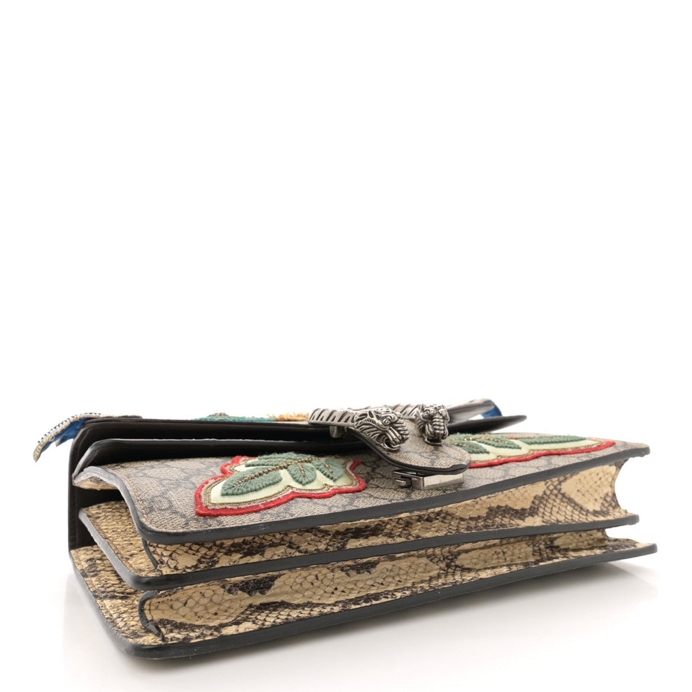 Gucci GG Supreme Monogram Snakeskin Embroidered Small Dionysus Shoulder ...