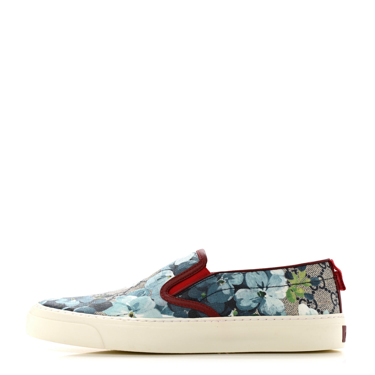 Gucci GG Supreme Monogram Blooms Womens Slip On Sneakers 37 Beige Blue ...