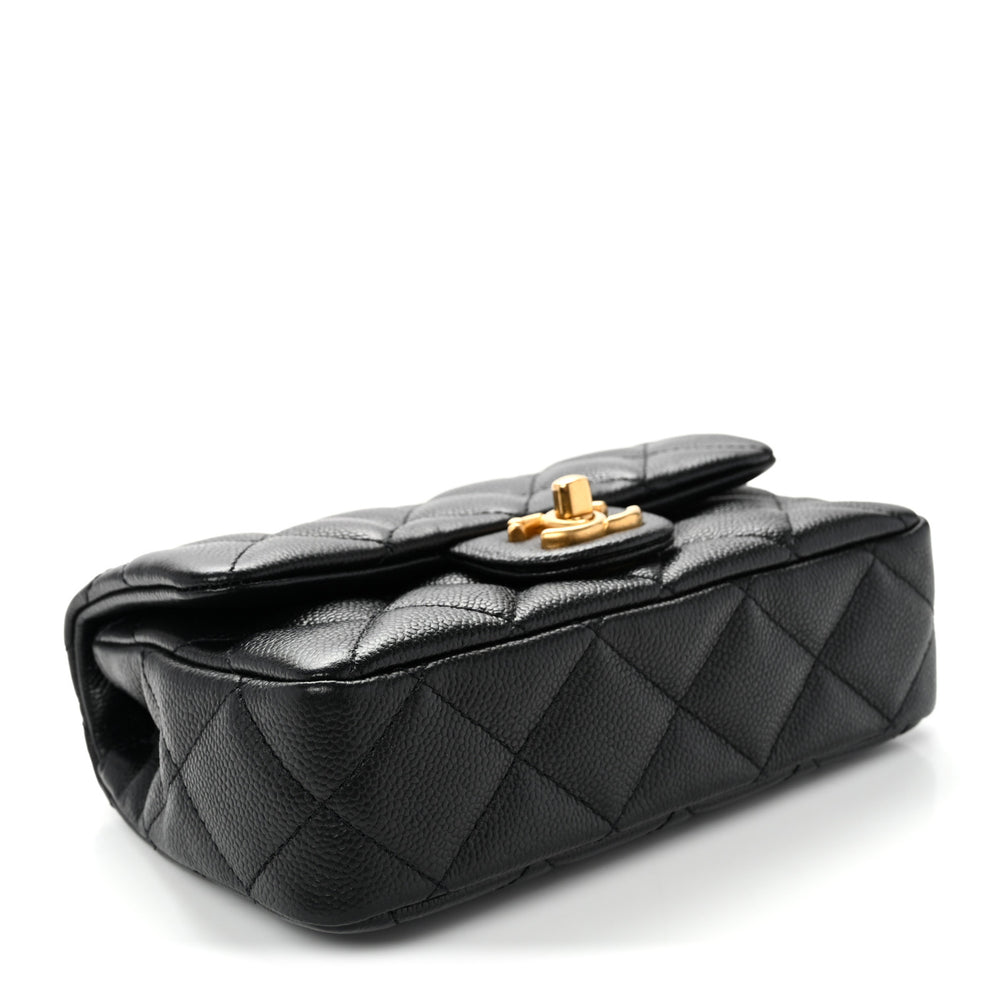 Chanel Caviar Quilted Mini Sweetheart Rectangular Flap Black 1890029 ...
