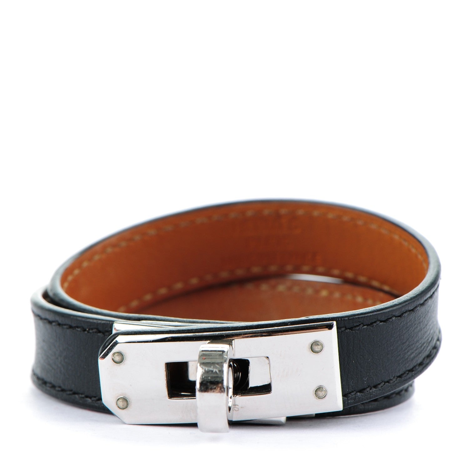 Hermes Chamonix Kelly Double Tour Bracelet XS Black 158389 – FASHIONPHILE