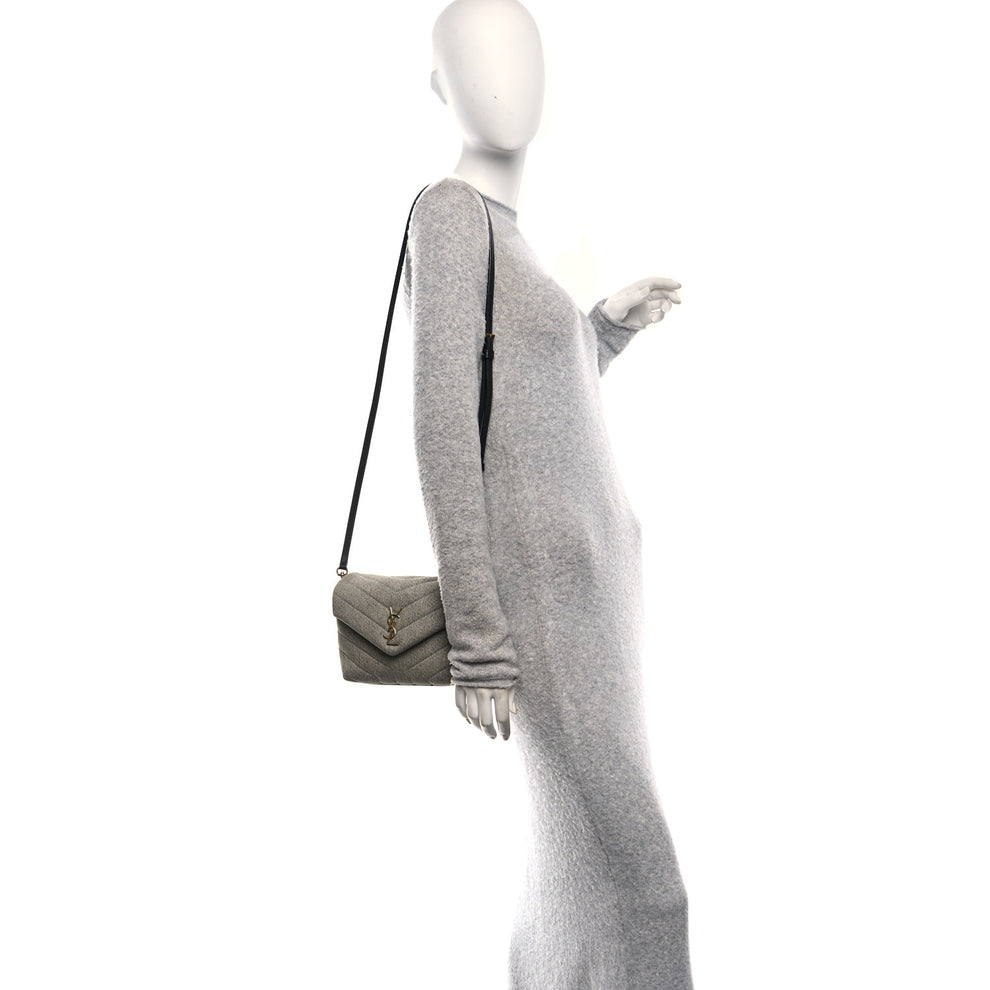 Saint Laurent Denim Y Quilted Monogram Toy Loulou Crossbody Bag Grey ...