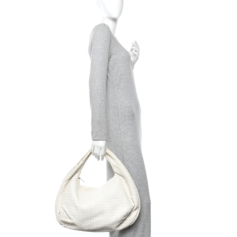 Bottega Veneta Nappa Intrecciato Large Belly Veneta Hobo White 1886714 ...