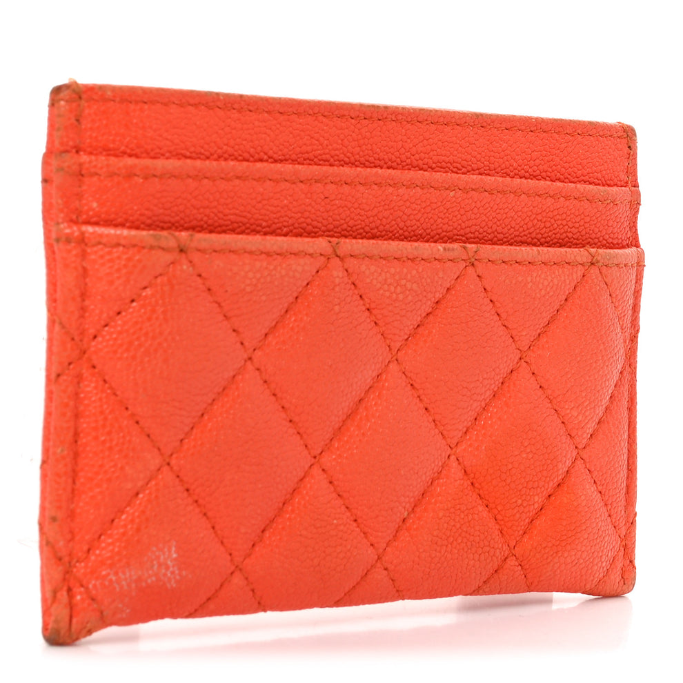 Chanel Caviar Quilted Boy Card Holder Orange 1783156 – FASHIONPHILE