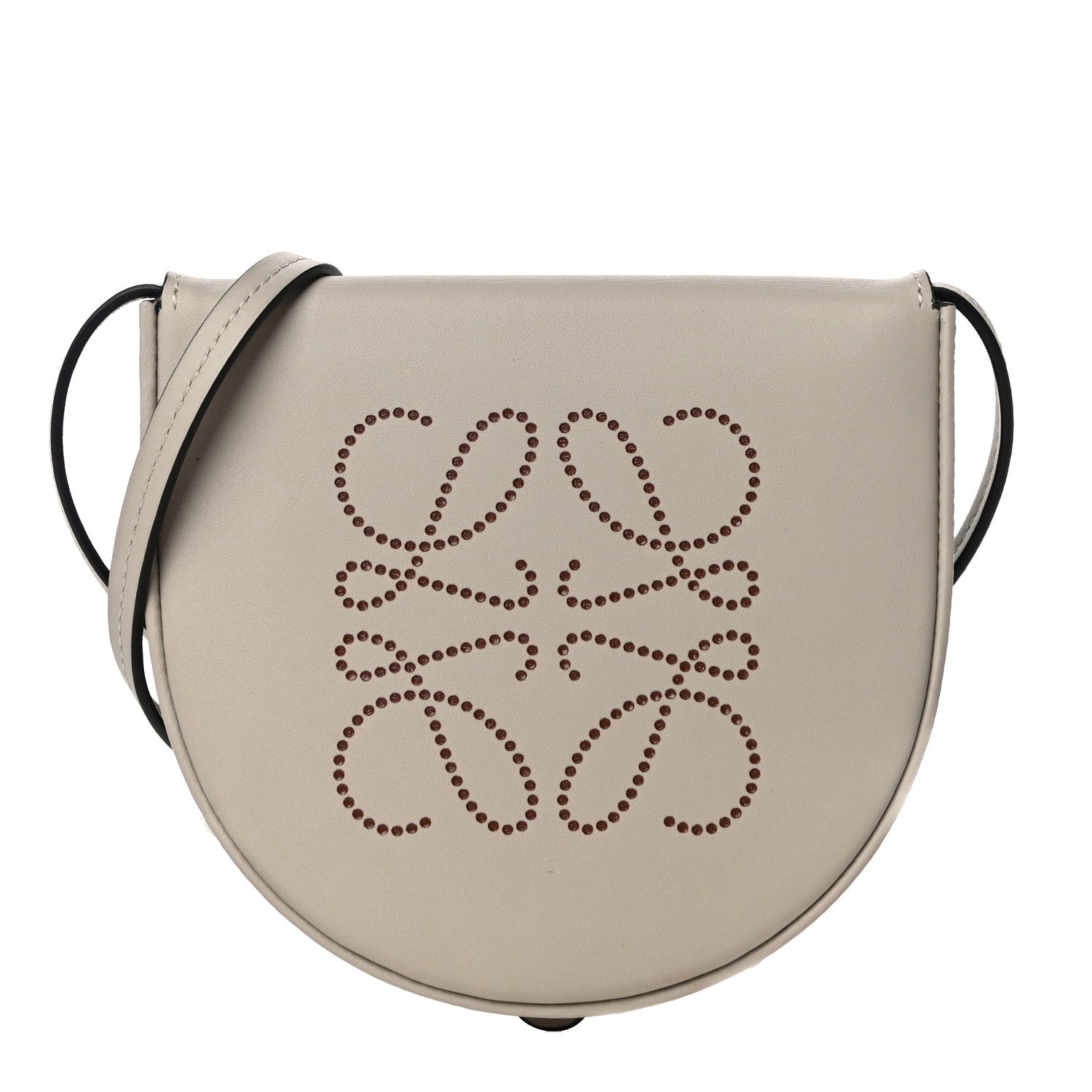 Loewe Buffed Calfskin Logo Embossed Small Heel Pouch Light Oat Tan ...