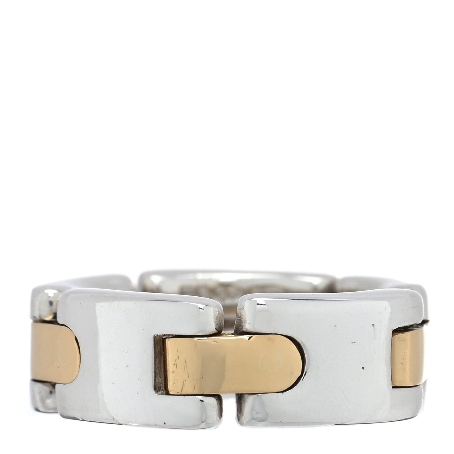 Tiffany Sterling Silver 18K Yellow Gold Link Ring 50 5.25 1589154 ...
