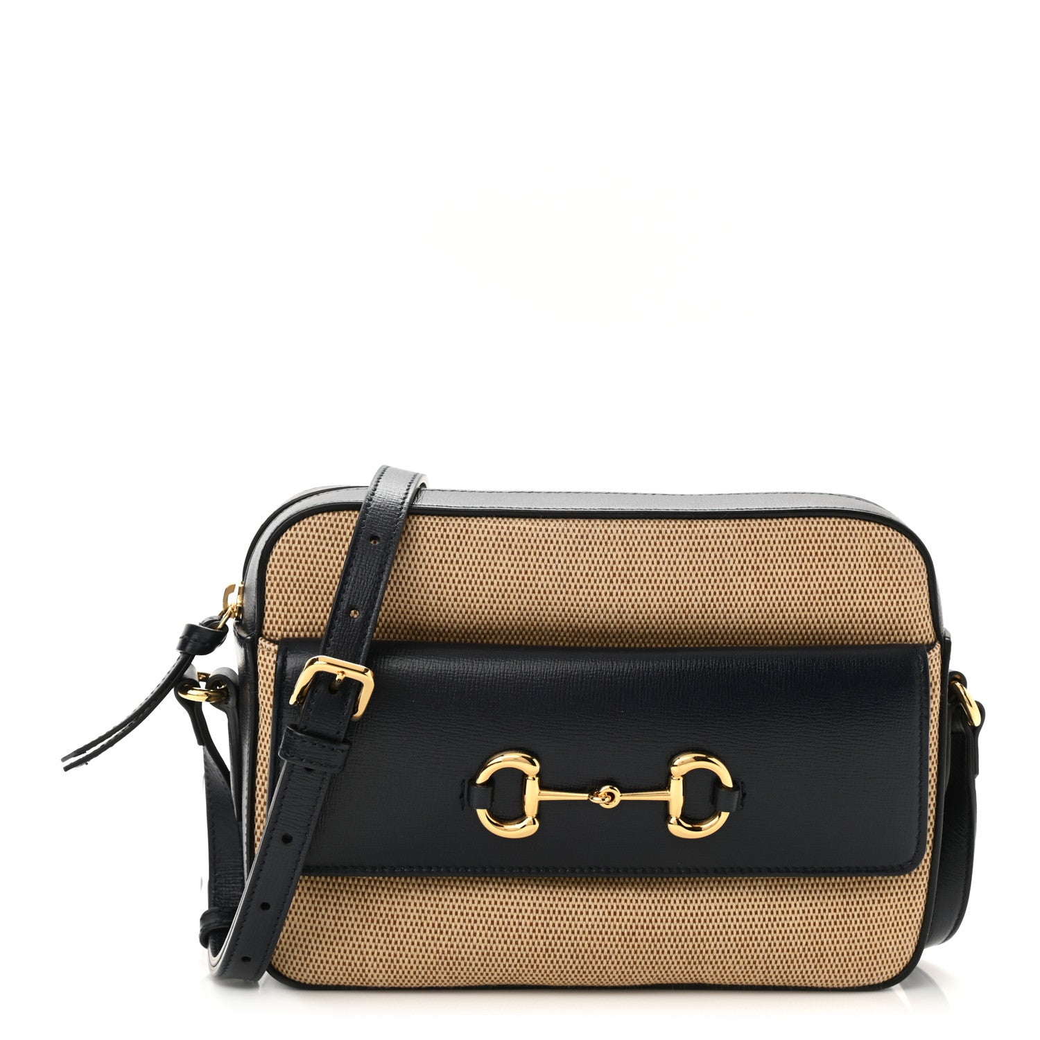 Gucci Vintage Rice Canvas Azalea Calfskin Small Horsebit 1955 Shoulder ...