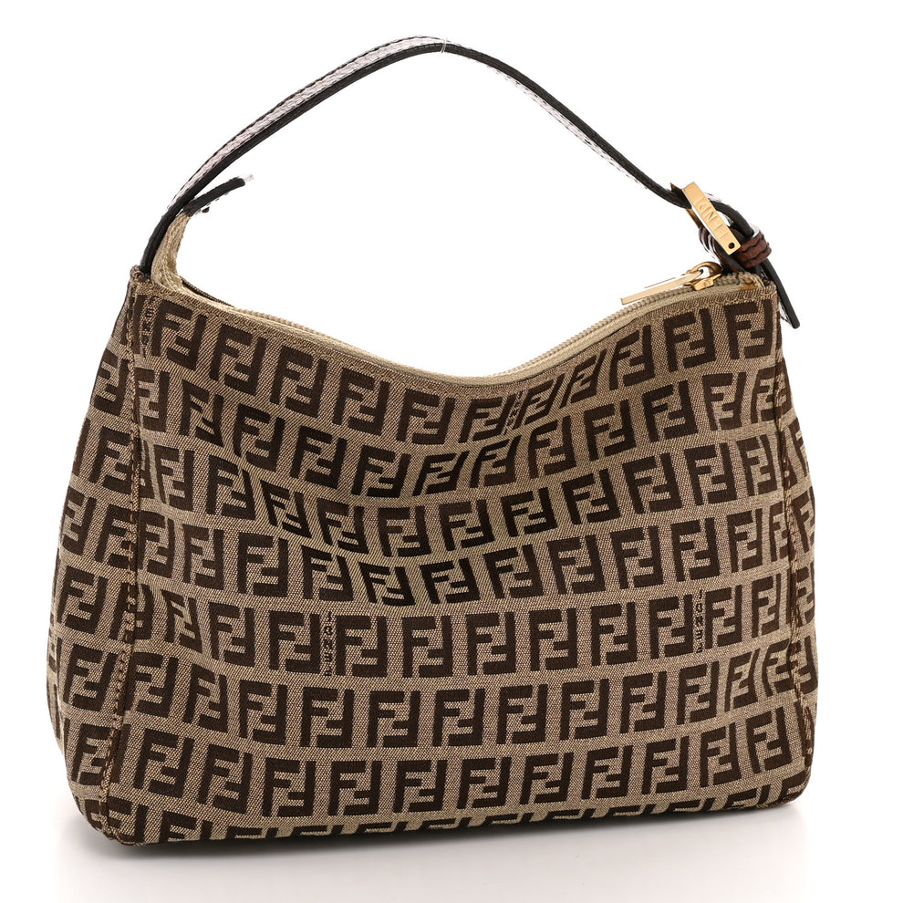 Fendi Zucchino Small Pochette Tobacco 1790496 – FASHIONPHILE