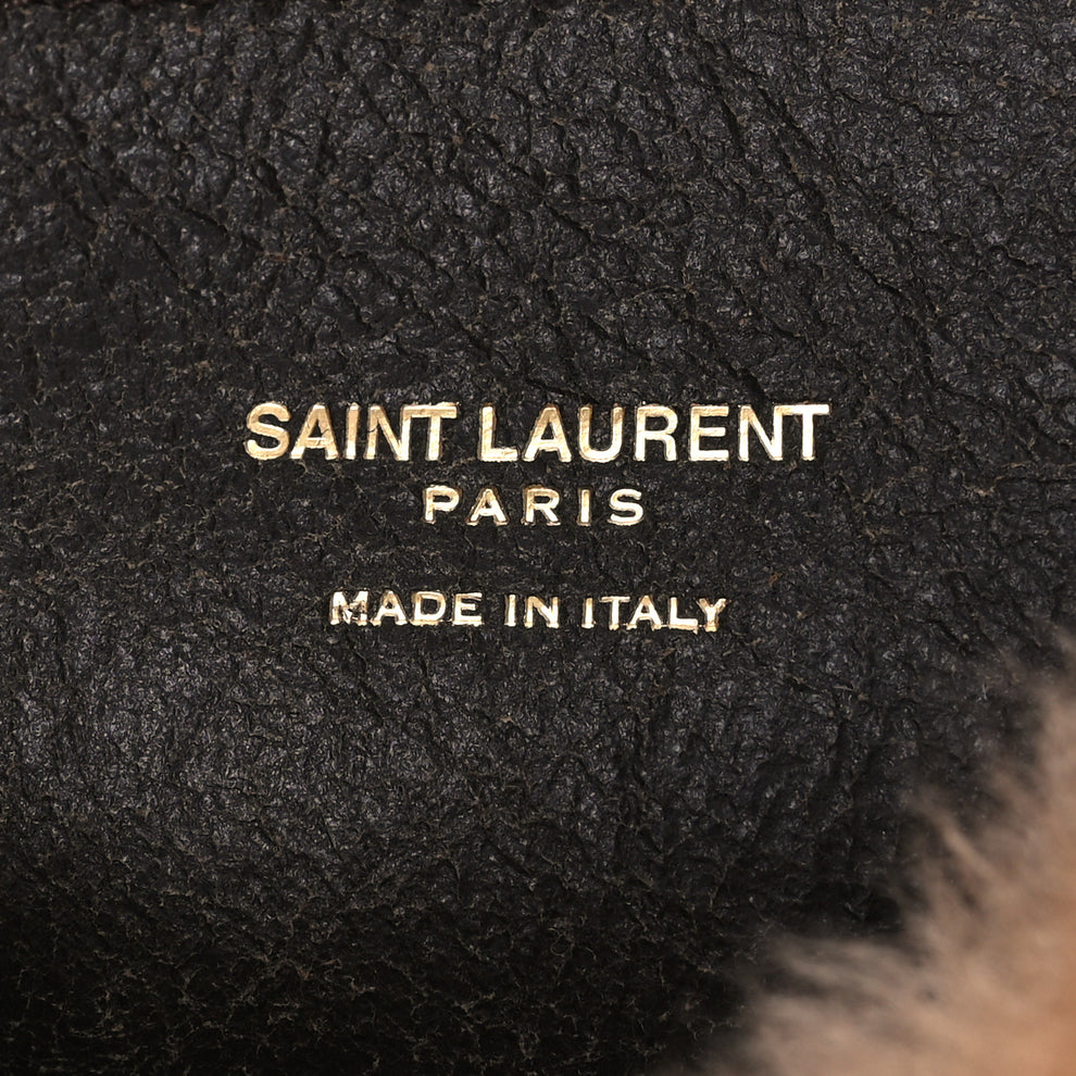 Saint Laurent Shearling Calfskin Small Reversible Monogram Kate Satchel ...