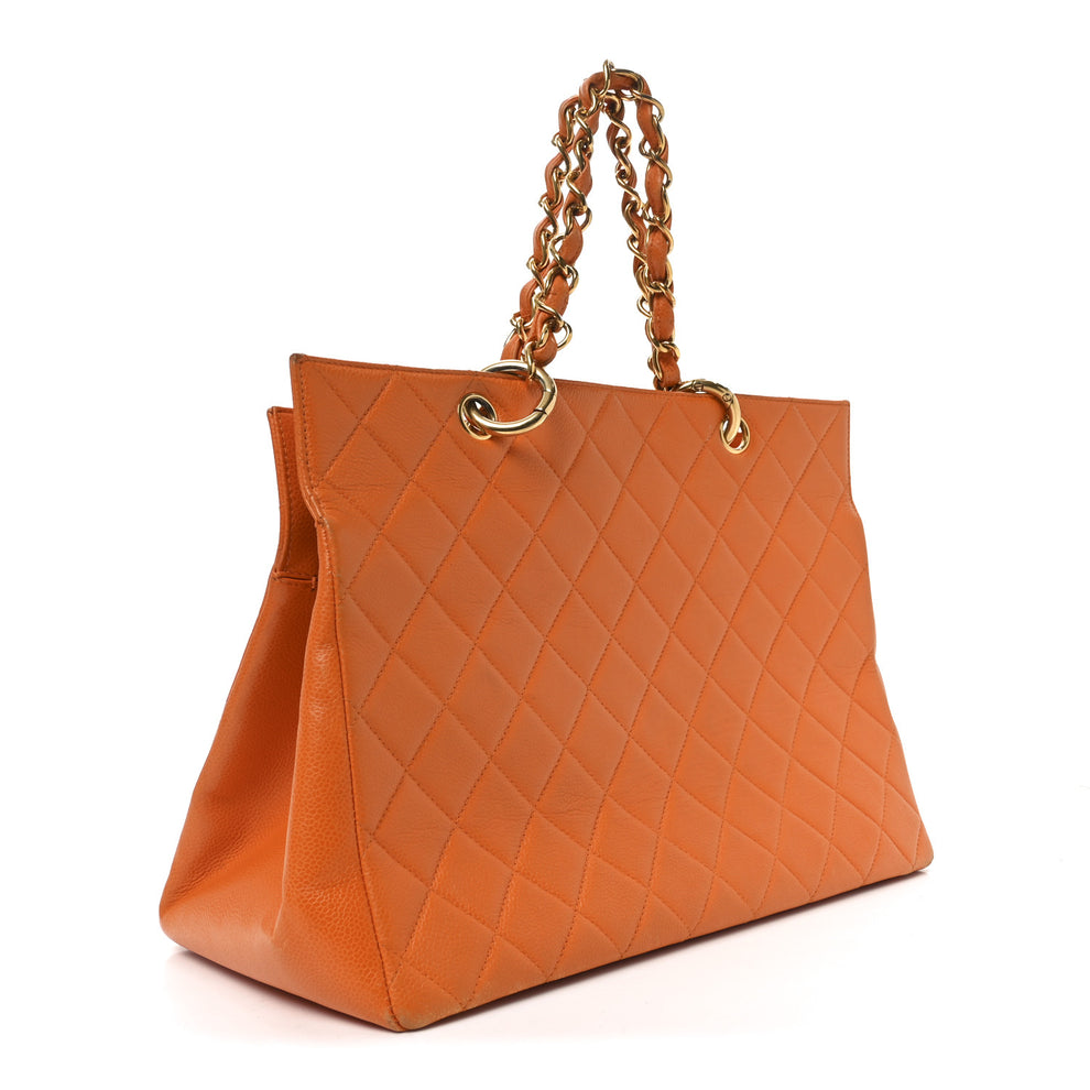 Chanel Caviar Quilted Timeless CC Tote Orange 1775222 – FASHIONPHILE
