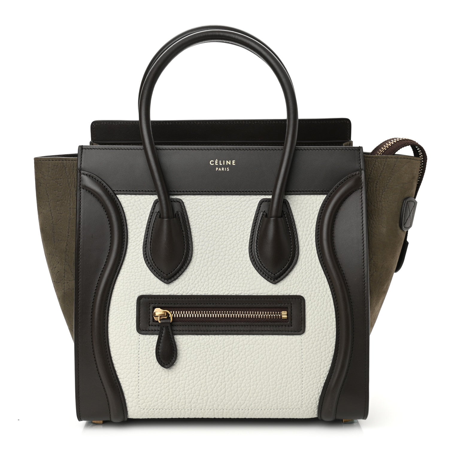 Celine Bullhide Micro Tri-Color Luggage Khaki 1073438 – FASHIONPHILE