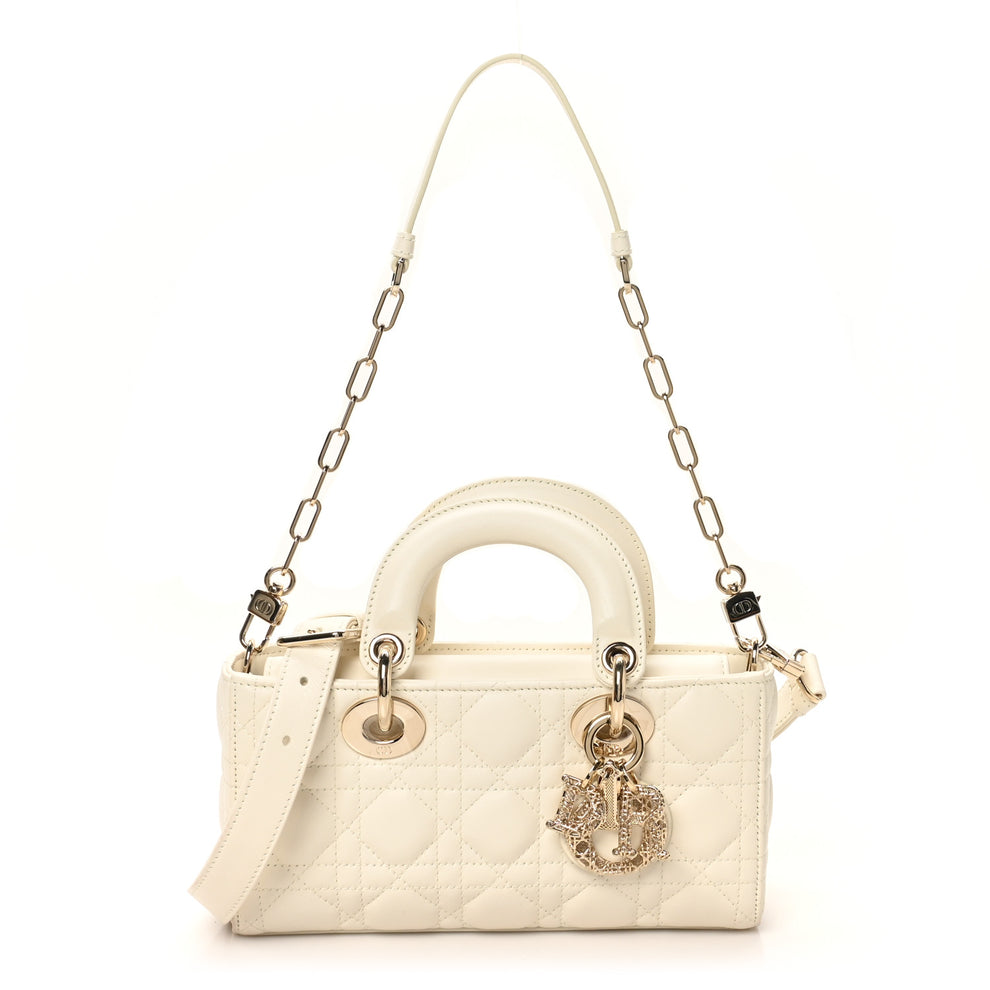 Christian Dior Lambskin Cannage Small Lady D-Joy Latte 1793399 ...