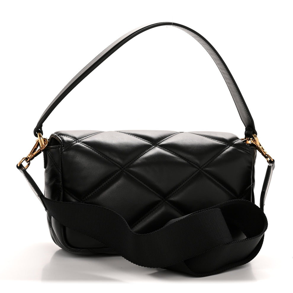 Versace Calfskin Quilted Medusa Medium Top Handle Shoulder Bag Black ...
