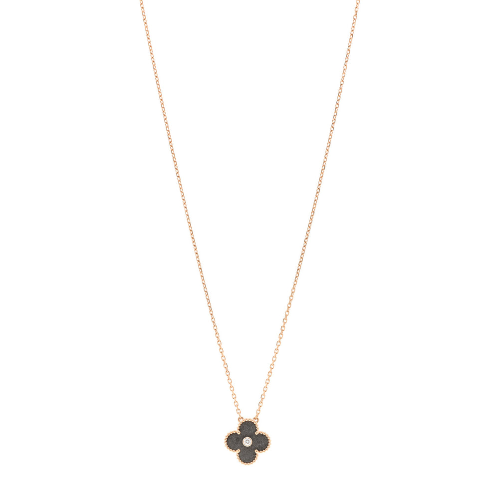 Van Cleef & Arpels 18K Rose Gold Diamond Silver Obsidian Vintage ...
