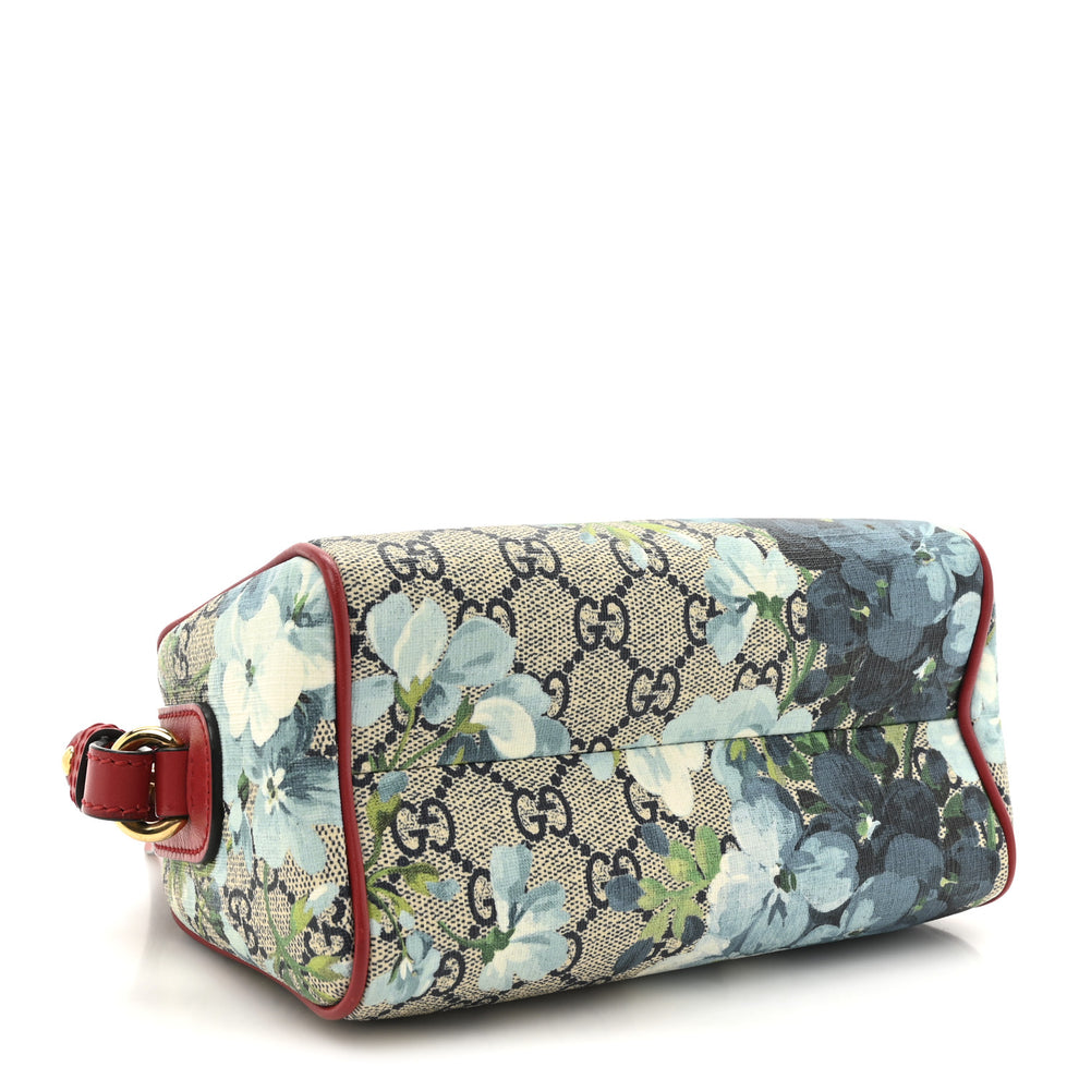 Gucci GG Supreme Monogram Blooms Mini Boston Navy Blue Hibiscus 1750709 ...