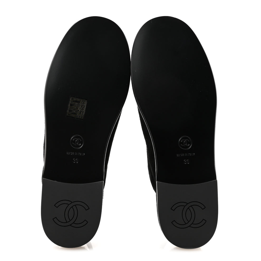 Chanel Suede Calfskin CC Slingback Loafers 39 Black 1804495 – FASHIONPHILE