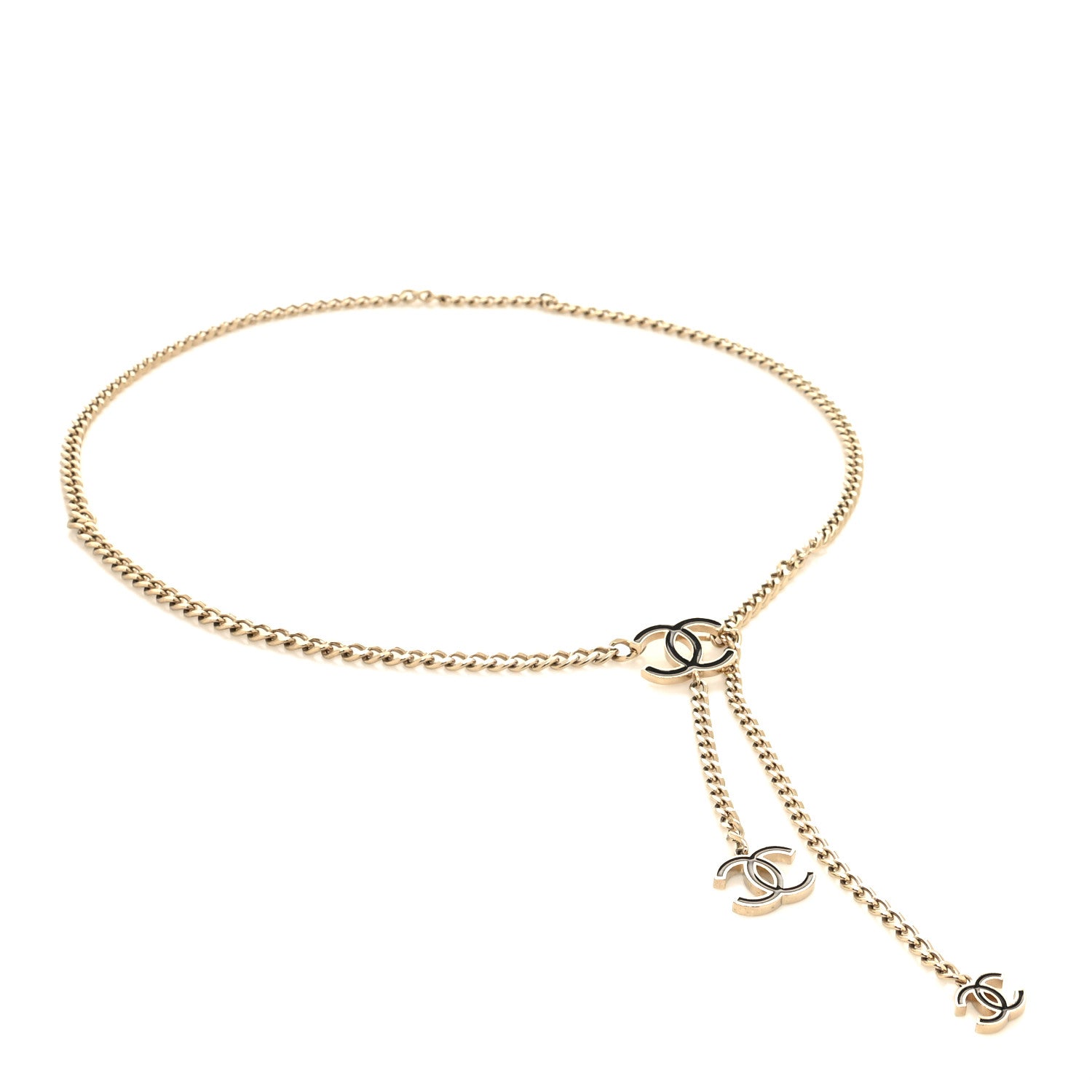 Chanel Enamel CC Ceinture Fantai Adjustable Belt Gold Black 1317308 ...