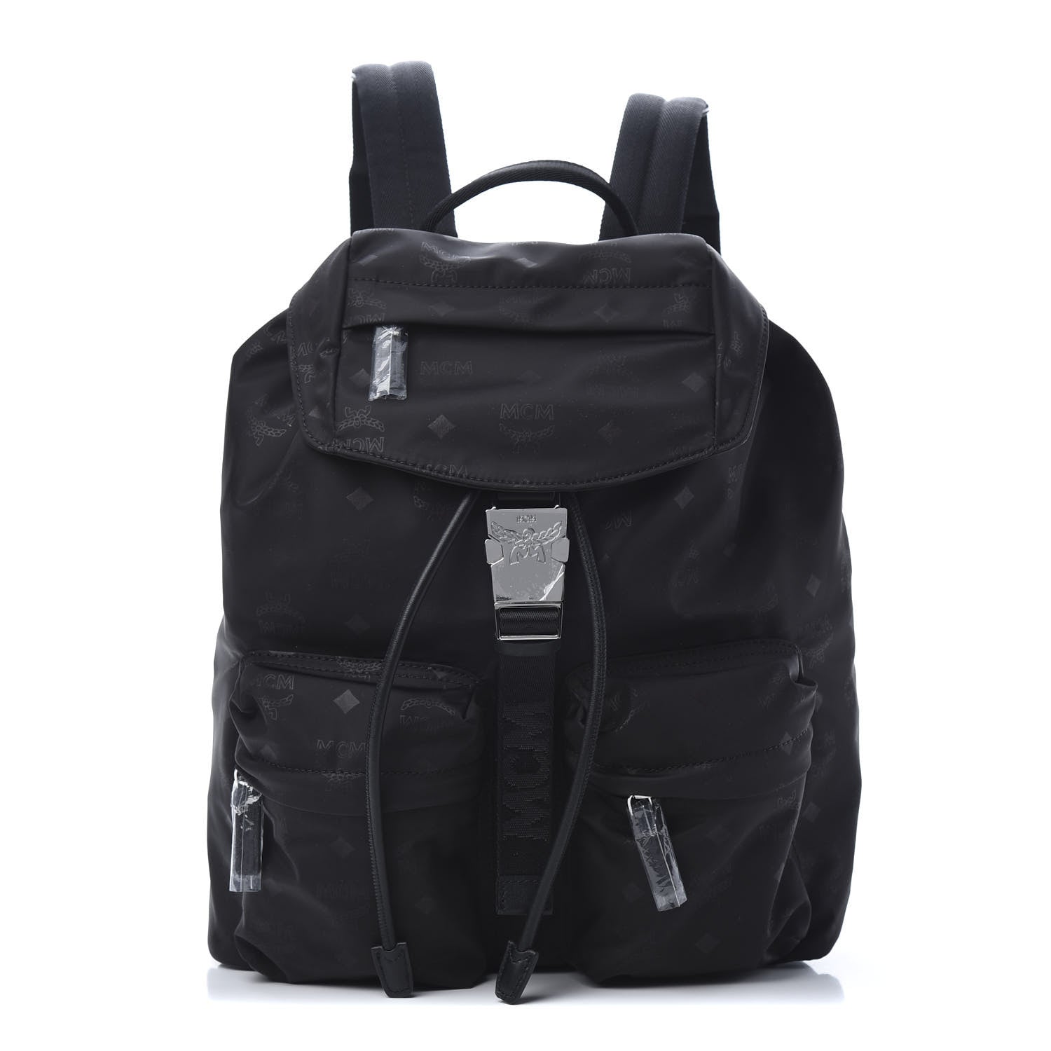 MCM Nylon Monogram Small Tivitat Two-Pocket Backpack Black 666560 ...