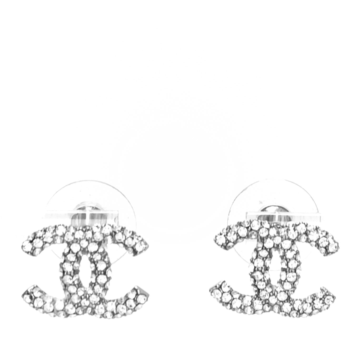 Chanel Crystal CC Treasure Chest Earrings Silver 1091958 – FASHIONPHILE